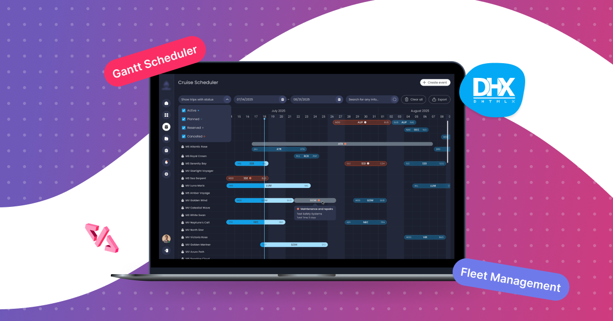 Optimizing Fleet Operations Through DHTMLX Gantt-Powered Scheduling - XB Software